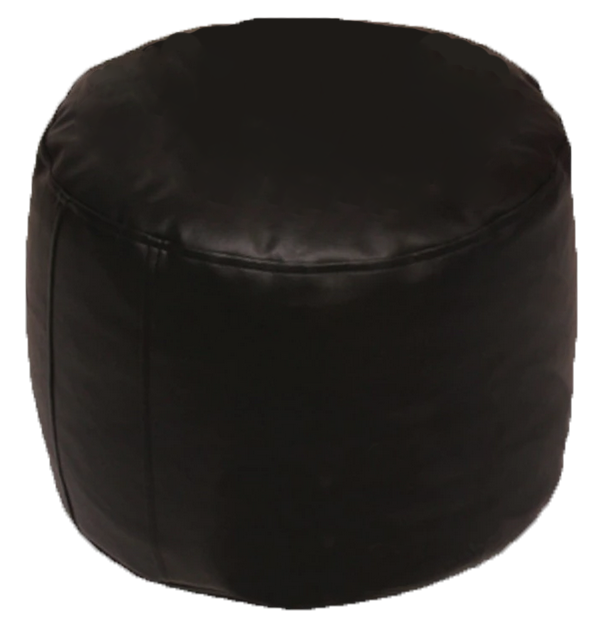 Viva Classic Vinyl Round Ottoman in Black