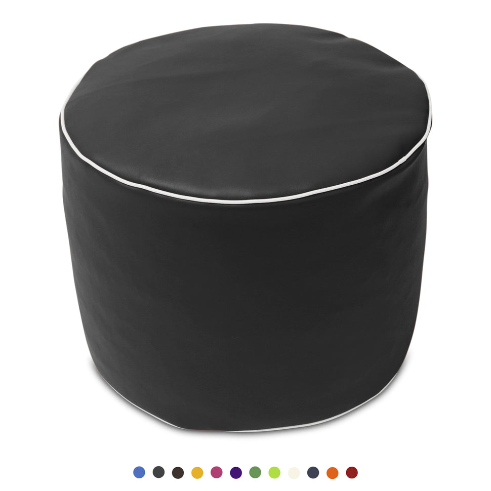 Austex Retro Vinyl Round Ottoman in Assorted Colours